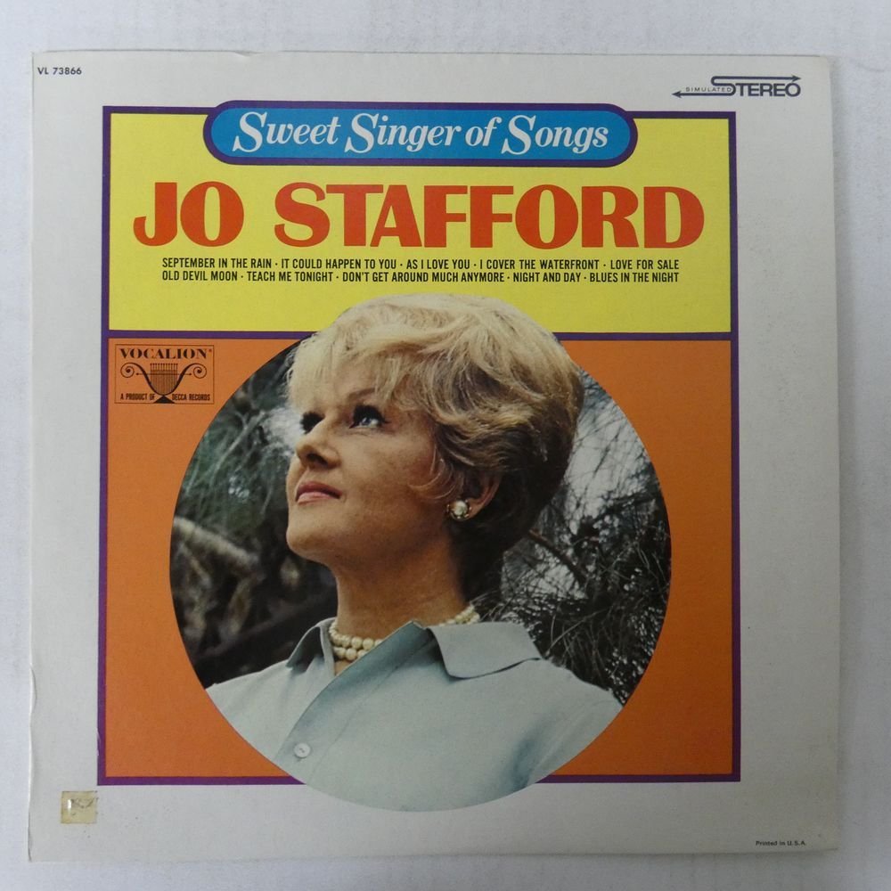 【やや傷や汚れあり】46020281;【US盤】Jo Stafford / Sweet Singer Of Songsの落札情報詳細 ...