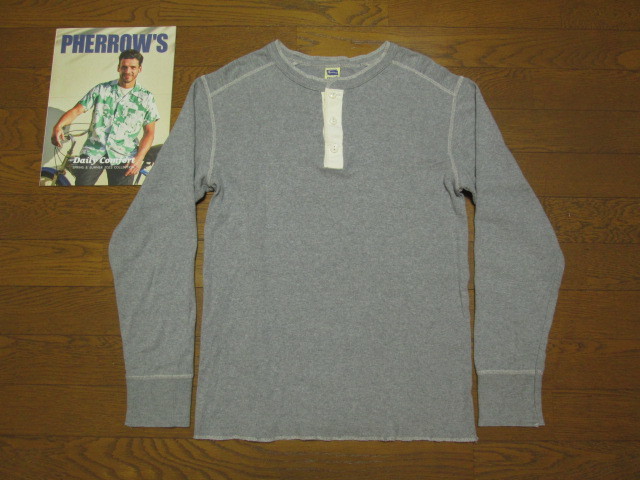 【目立った傷や汚れなし】良好 PHERROW’S フェローズ PHERROWS ヘンリーネック Tシャツ M 38 40 グレー 長袖Tシャツ PCT2 ロンT ロングTシャツの落札情報詳細 ...