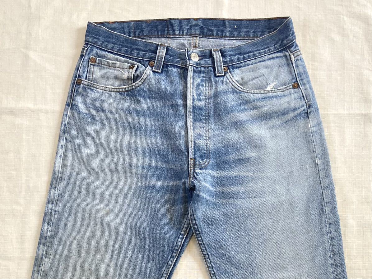 【やや傷や汚れあり】80s LEVIS 501 USA製 デニム W33 ビンテージ ヒゲ落ち 激ヒゲ 色落ち オリジナル 80年代 ハチマル 1986年製 リーバイス 米国製 LEVI'S ...