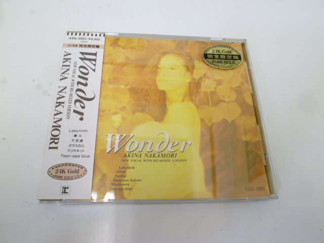 【やや傷や汚れあり】＃28993 【中古CD】 中森明菜 Wonder ワンダー 帯付き 24K蒸着 完全限定盤 24K GOLD PURE ...