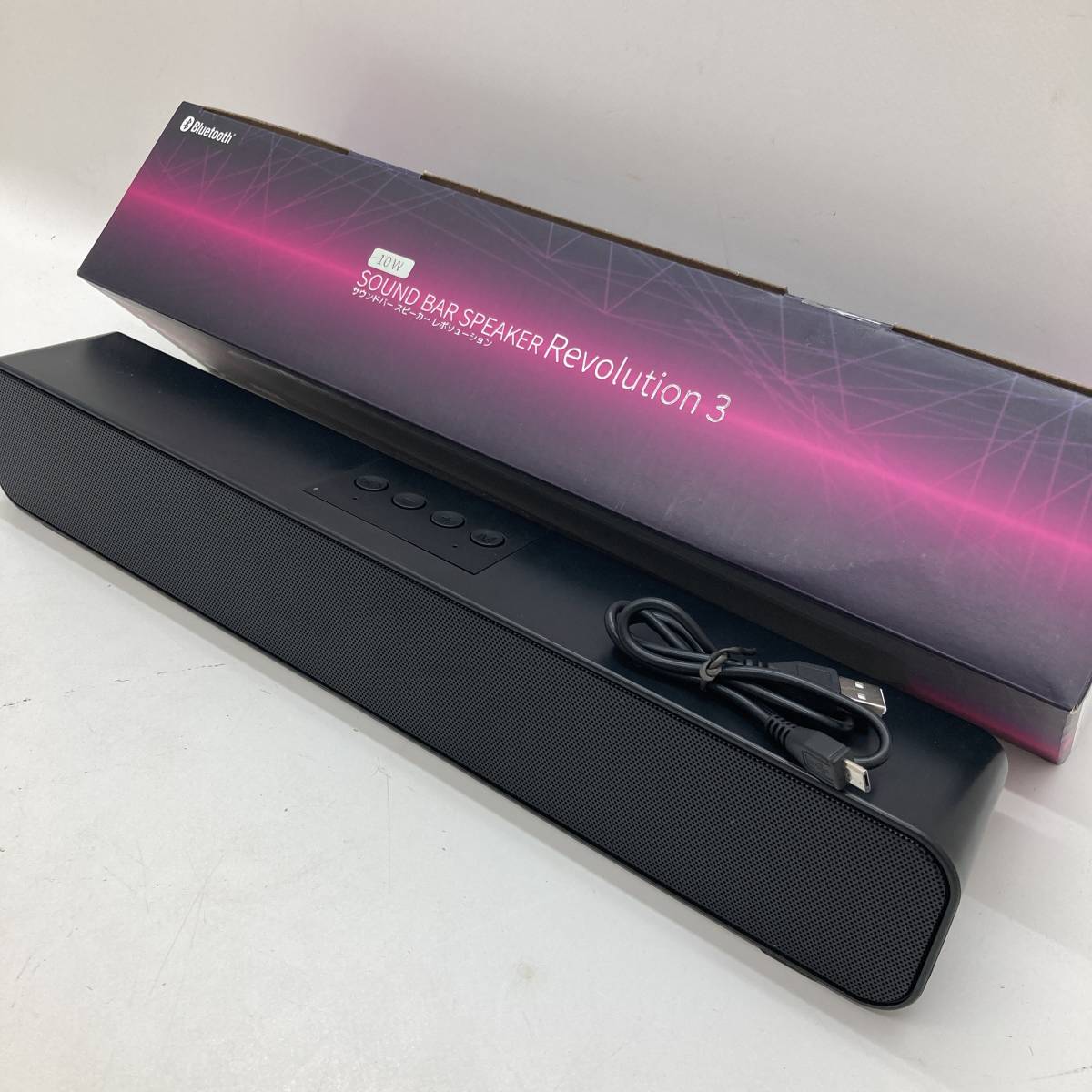 【やや傷や汚れあり】【1円～】Bluetooth SOUND BAR SPEAKER Revolution 3｜サウンドバー スピーカー レボリューション3 [YBS-53] 音楽 動作確認済 ...