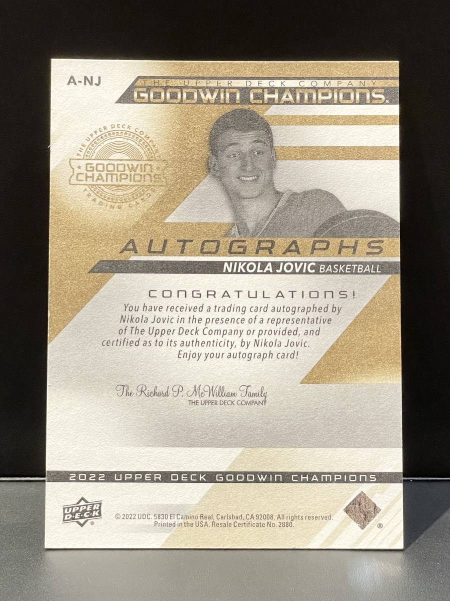 【未使用に近い】Nikola Jovic 2022 Upper Deck Goodwin Champions Auto！！ニコラ・ヨビッチ 直 ...