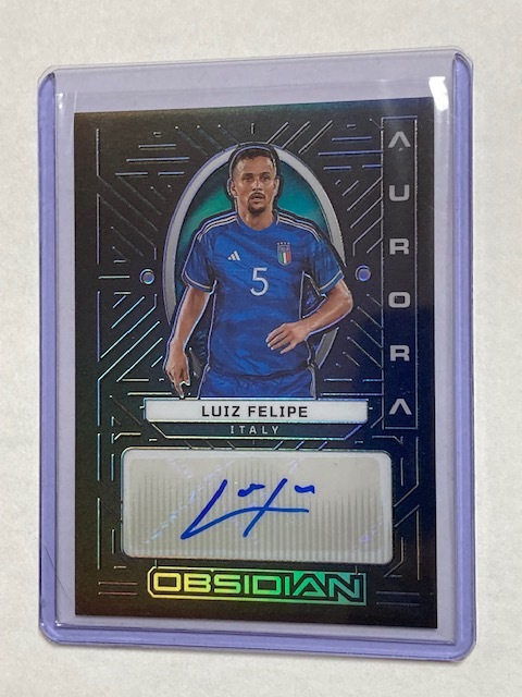 【未使用】2022-23 Panini Obsidian Soccer Aurora Autograph Italy Luiz Felipe ...