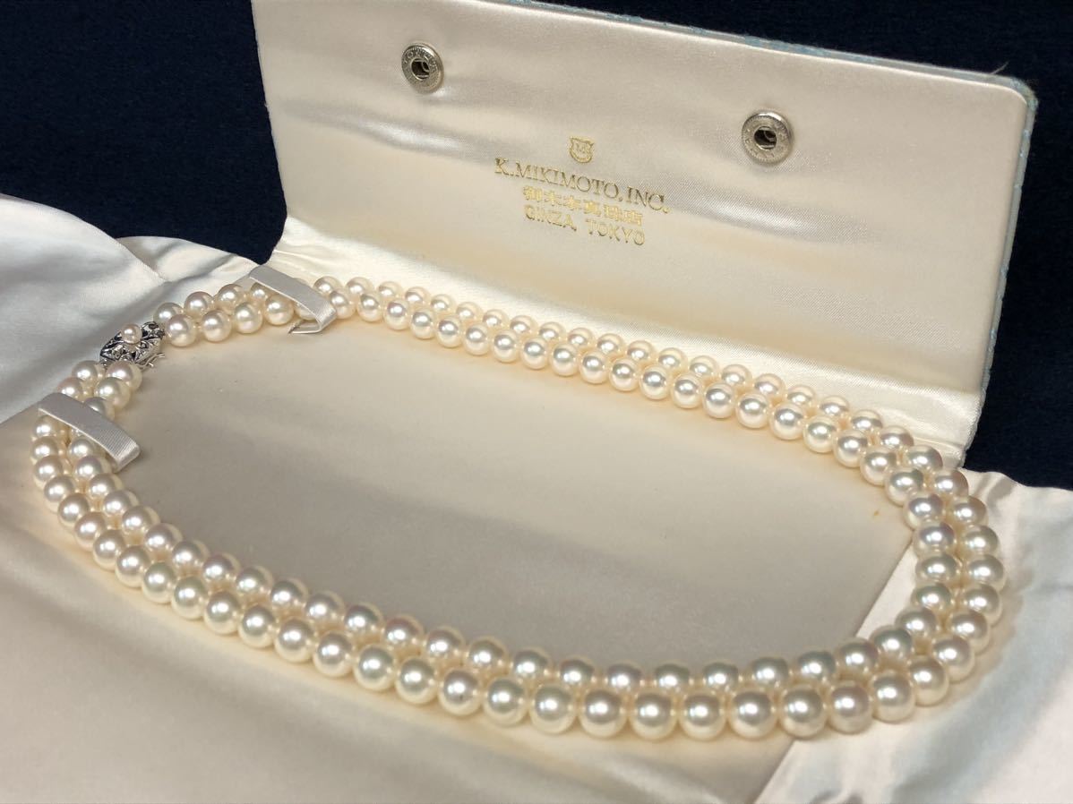 【目立った傷や汚れなし】MIKIMOTO ミキモト ゴールド WG14 パール2連ネックレス 7.0-7.5mm 長さ44CM総重量 69.1g 中古 現状品の落札情報詳細 - ヤフオク落札 ...