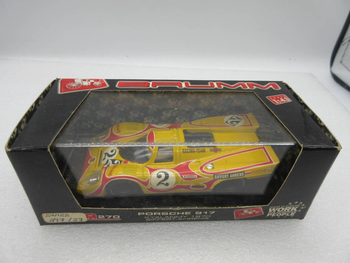 【やや傷や汚れあり】66348 BRUMM 1:43 R270 ポルシェ PORSCHAE 917 / KYALANMY / 1970 No.2 箱サイズ W約13.5cm H約5cmの落札 ...
