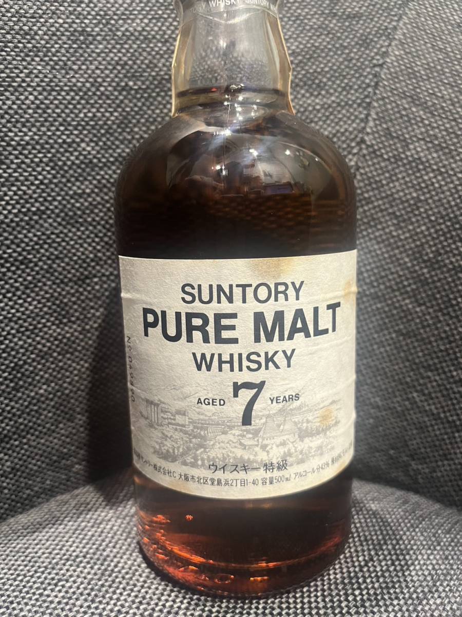 【やや傷や汚れあり】SUNTORY PURE MALT WHISKY 7年 サントリー ピュアモルト ウイスキー ホワイトラベル 特級 未開封 古酒 500ml 43％の落札情報詳細 ...