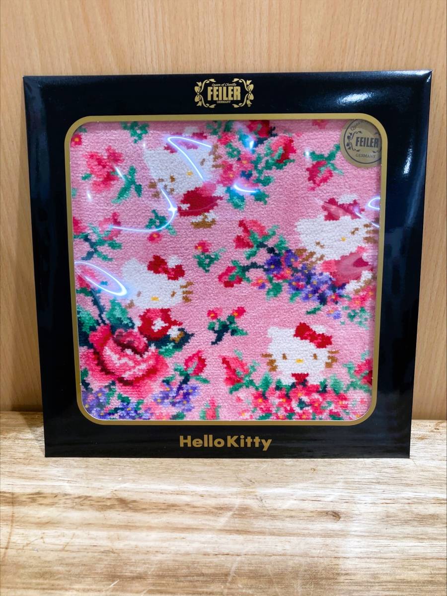 【やや傷や汚れあり】#12200【1円スタート】FEILER Hello Kitty KTハンカチフエイラローズP サンリオ MADE IN ...
