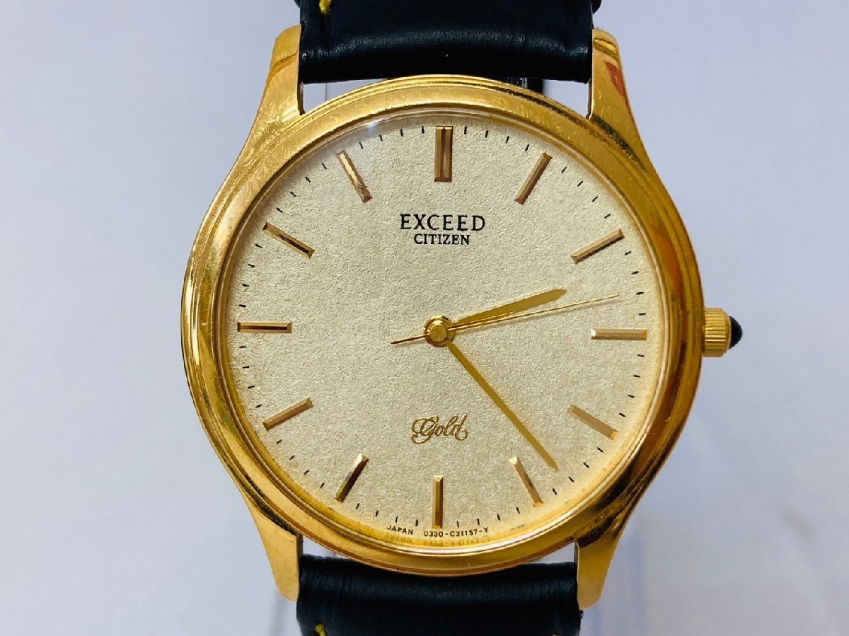 【やや傷や汚れあり】★CITIZENシチズン メンズ腕時計 EXCEEDエクシード 0330-C30943 クォーツ 18K/750 文字盤ゴールド 可動品★の落札情報詳細 - Yahoo ...