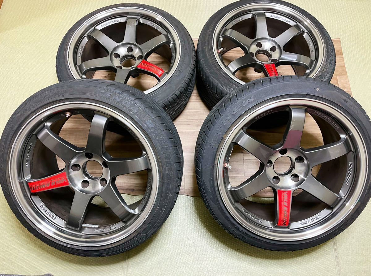 【傷や汚れあり】RAYS TE37 SL 18インチ10J 18インチ スカイライン フェアレディZ マークX マジェスタ シルビア GTR ...