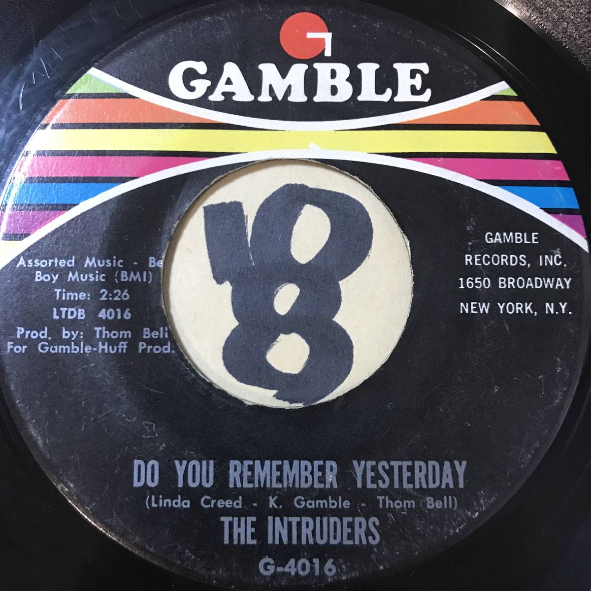 【やや傷や汚れあり】試聴 THE INTRUDERS DO YOU REMEMBER YESTERDAY 両面VG++の落札情報詳細 ...