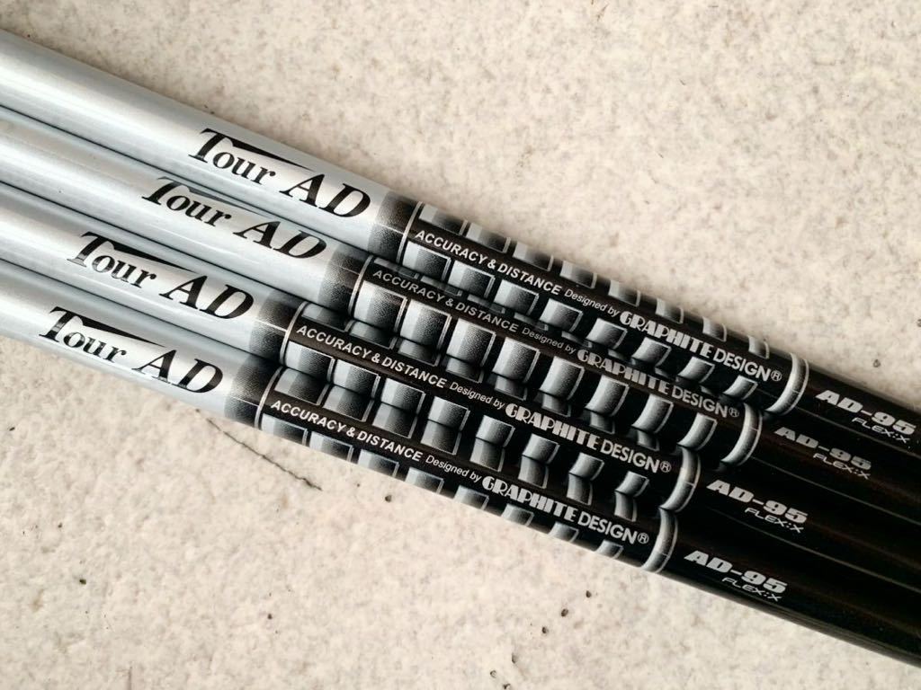 【やや傷や汚れあり】1円 美品 TOUR AD ツアーAD シャフト AD-95 フレックスX 4本 まとめ セット グラファイトデザイン ...