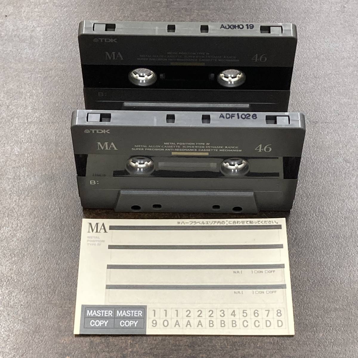 【やや傷や汚れあり】1081T TDK MA 46分 メタル 2本 カセットテープ/Two TDK MA 46 Type IV Metal Position Audio Cassetteの落札 ...