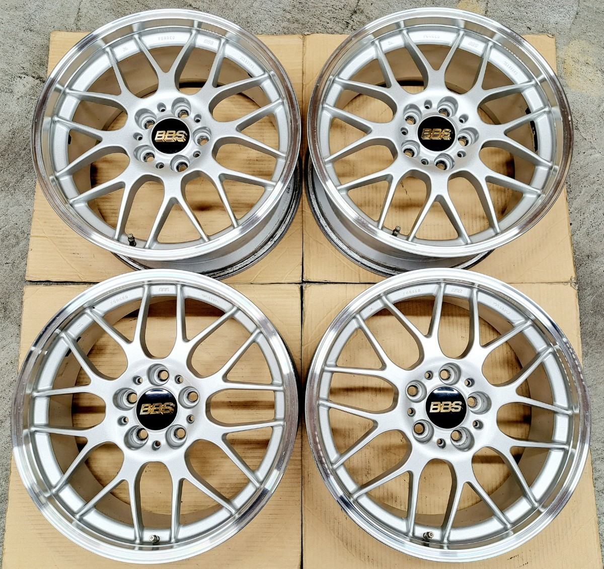 【目立った傷や汚れなし】【美品】BBS RG-R RG738 RG739 ホイール 4本 18インチ 7.5J 8.5J 114.3 鍛造 ホンダ S2000 トヨタ アルファード ヴェル ...