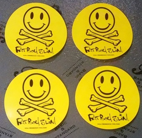 【未使用】★非売品 DJ ファットボーイ・スリム Fatboy Slim ステッカー 4枚セット★BIG BEACH FESTIVAL ...