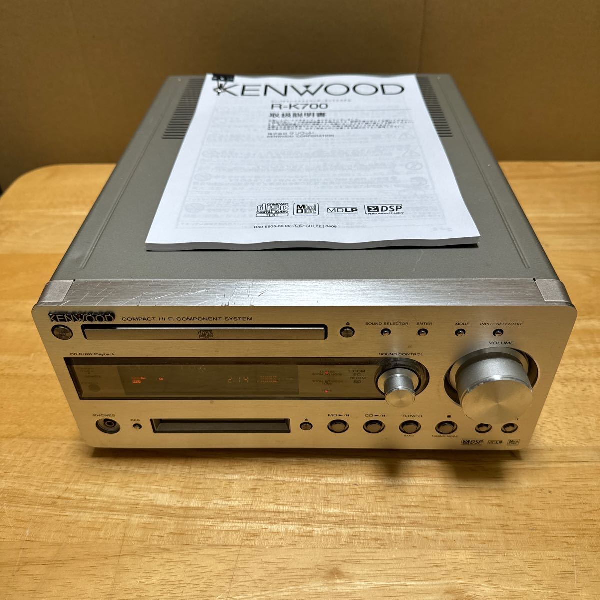 【傷や汚れあり】【1円出品】【売り切り】【ジャンク】kenwood ケンウッド ミニコンポ 本体 R K700 (2006年製)取扱説明書(写