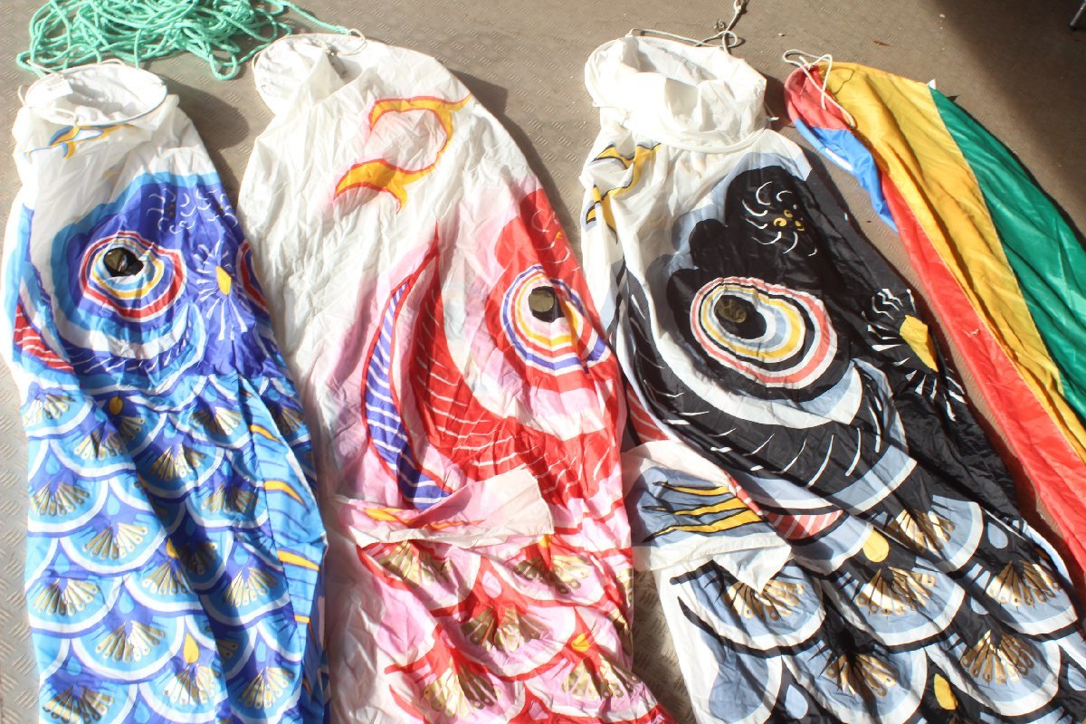 【傷や汚れあり】 鯉のぼり 3匹 吹流し セット 5m 4m 3mの落札情報詳細 - ヤフオク落札価格検索 オークフリー