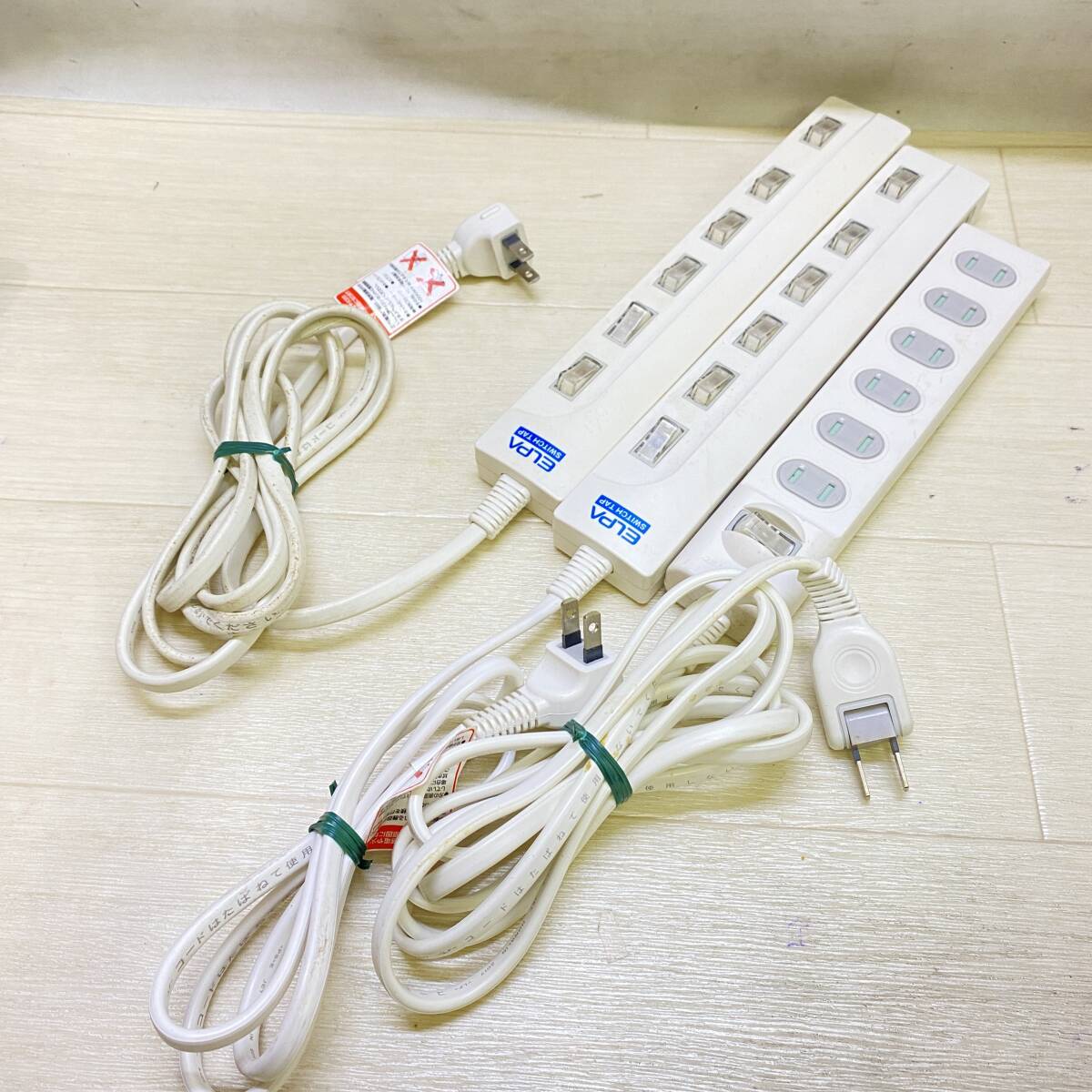 【やや傷や汚れあり】 ELPA エルパ 他 延長コード スイッチタップ 3点セット 6穴 1m 2m×2 コンセント 電源コード USED 通電確認 USED G14305の落札情報詳細 ...