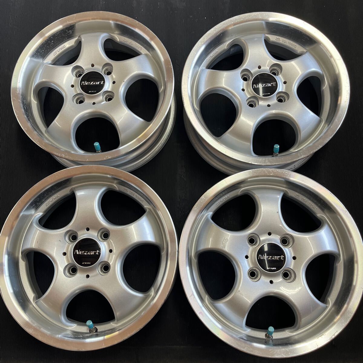 【全体的に状態が悪い】WORK ワーク アルミ ホイール 14×5.0J +42 4H PCD 100ハブ径 60mm NEZART ネッツァルト シルバー 4本 深リム 5J 4穴の落札情報 ...