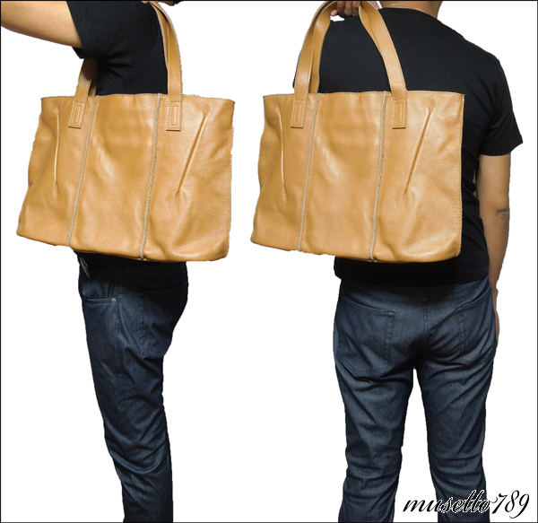 【未使用】本牛革!! 全バッファローレザートートバッグ 春新作！ 極厚本革 大容量 使い勝手抜群 アイボリー 3室！ A4/雑誌楽々OK 男女 ...