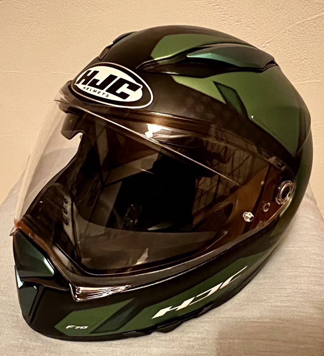 【目立った傷や汚れなし】HJC RS-TAICHI HJH221 F70 ディーヴァー GREEN(MC4SF) Lサイズ フルフェイスヘルメットの落札情報詳細 - ヤフオク落札価格検索 オークフリー