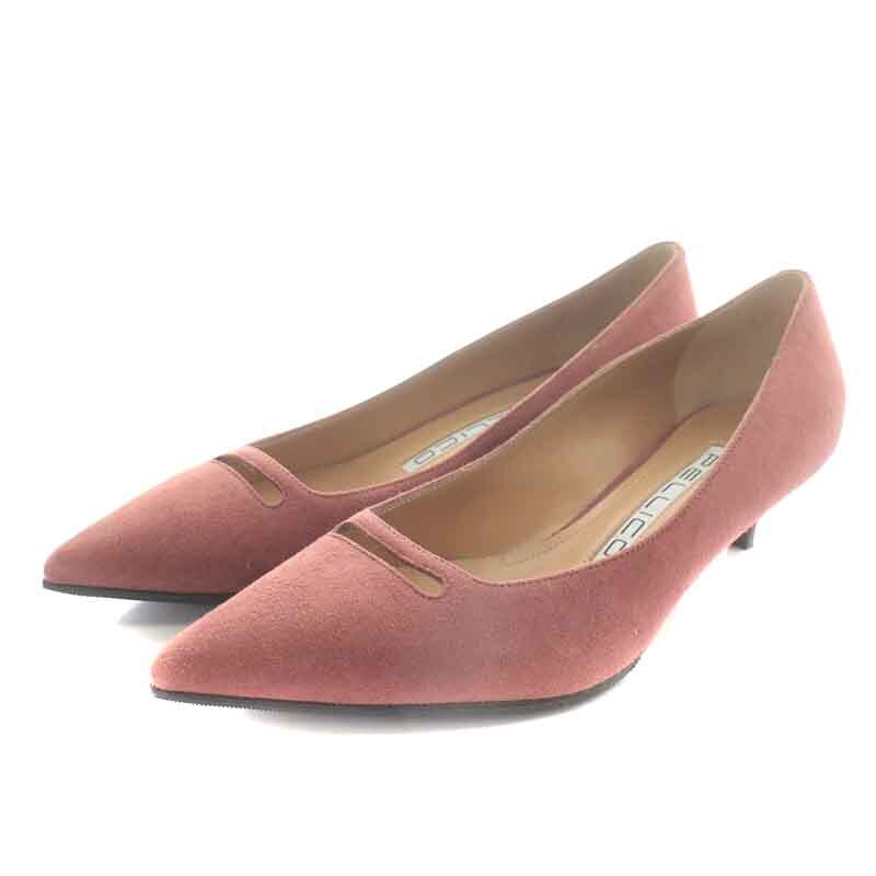 【未使用】未使用品 ペリーコ PELLICO アネッリ ANELLI パンプス スエード ポインテッドトゥ ローヒール 35 22.0cm ピンク /NW7 レディースの落札情報詳細 ...