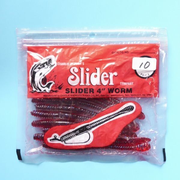 【未使用に近い】610284 スライダーワーム 4インチ 10本 チャーリー ブリューワーズ CHARLIE BREWER'S SLIDER ...
