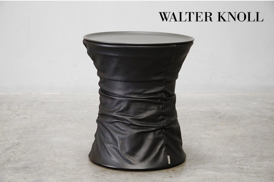【やや傷や汚れあり】752-2Walter Knoll(ウォルター・ノル) BELLOWS COLLECTION Stool (べロウズ コレクション) スツール サイドテーブル 本革 レザー ...