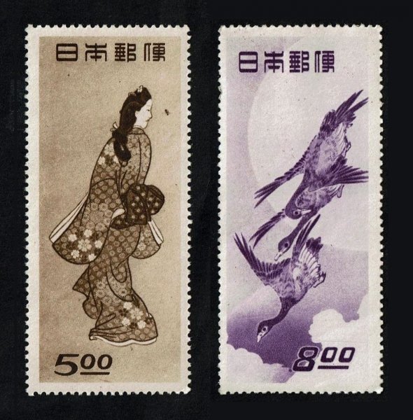 【やや傷や汚れあり】N104★切手趣味週間記念 2種(見返り美人、月に雁)★未使用・良好の落札情報詳細 - Yahoo!オークション落札価格検索 オークフリー