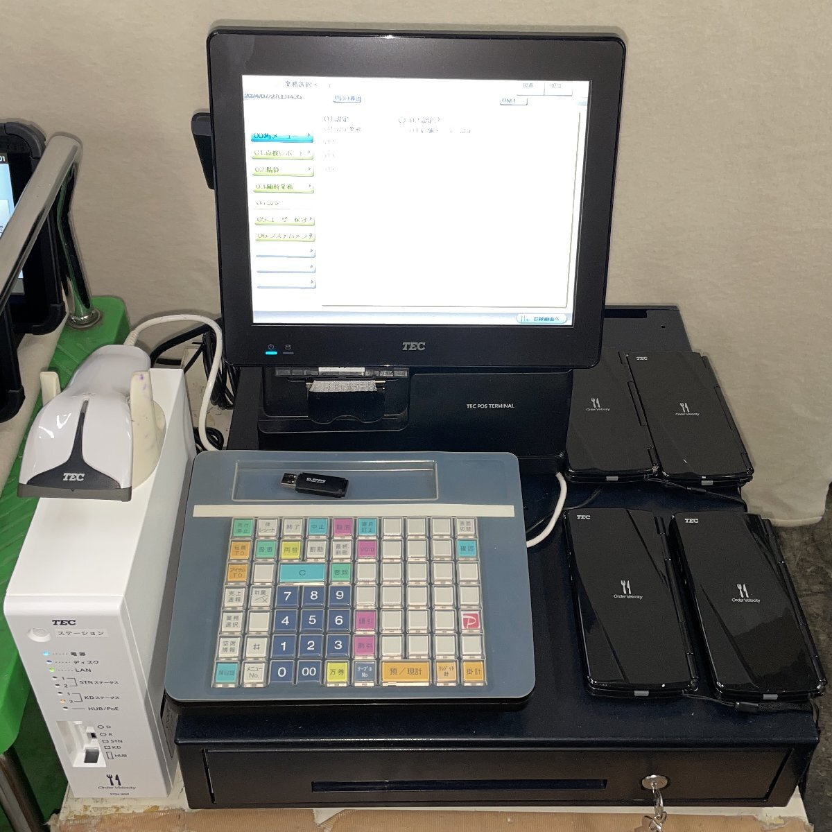 【やや傷や汚れあり】★☆TEC/東芝テック/オーダーエントリーシステム FScompass/QT-200/HTL-300-B-S/TBL ...