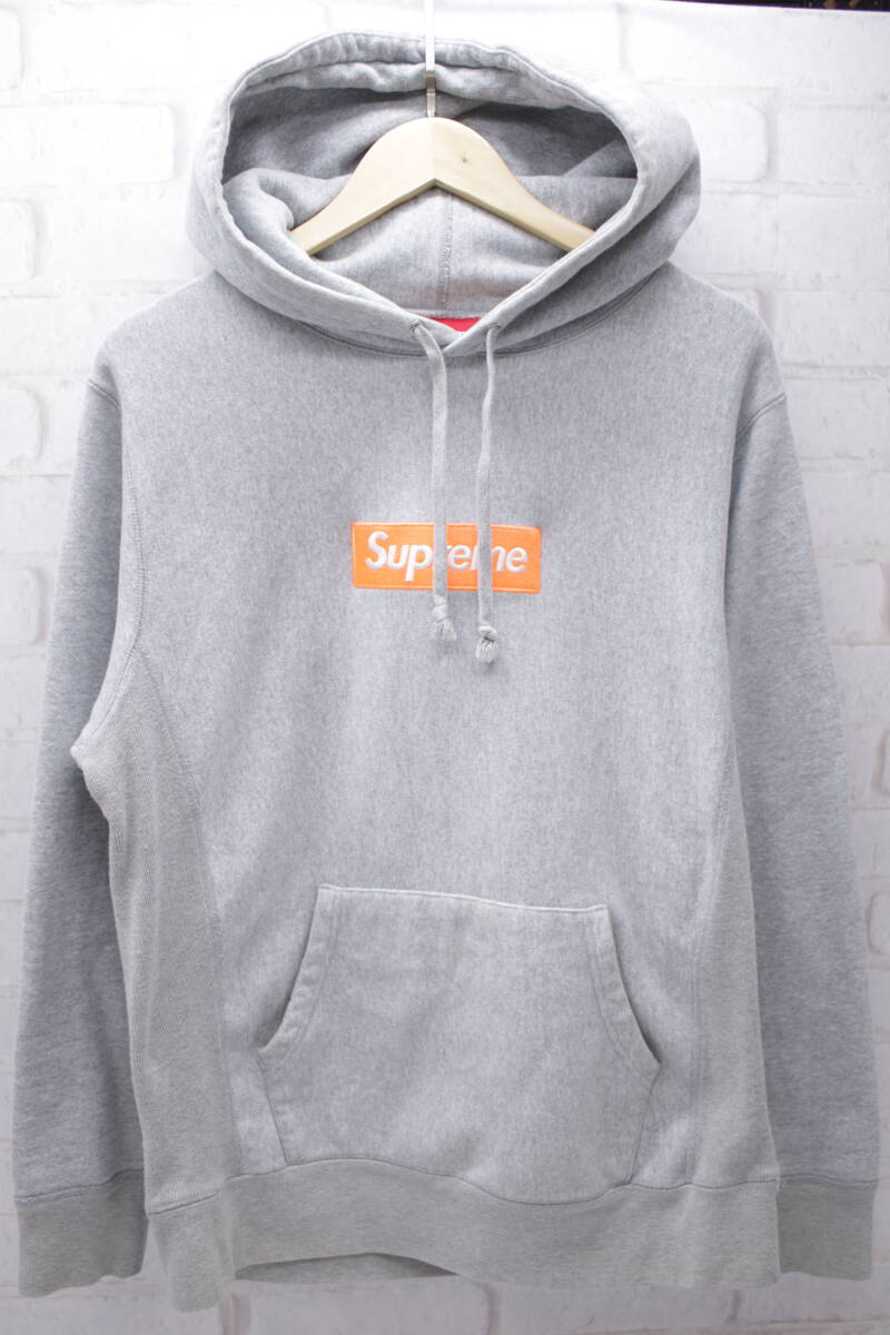 【やや傷や汚れあり】248【1円～】Supreme シュプリーム 17FW BOX LOGO Hooded Sweatshirt Mサイズ フーディースウェットシャツ パーカー グレーの落札 ...