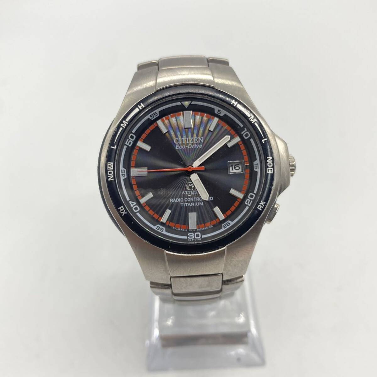 F131-M1-597 CITIZEN シチズン ECO-DRIVE RADIO CONTROLLED H11A-S068517 電波 時計 腕時計 デイト メンズ ラウンドフェイス 現状品⑦ ...