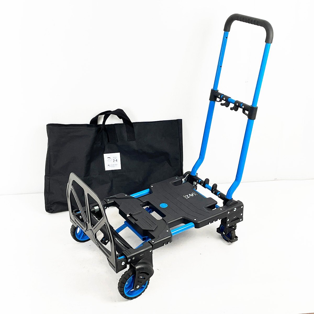 【やや傷や汚れあり】HANAOKA 花岡車輌 フラットカート F-CART 2×4 台車 折り畳み式 キャリーバッグ付き 二輪にも四輪にも ...