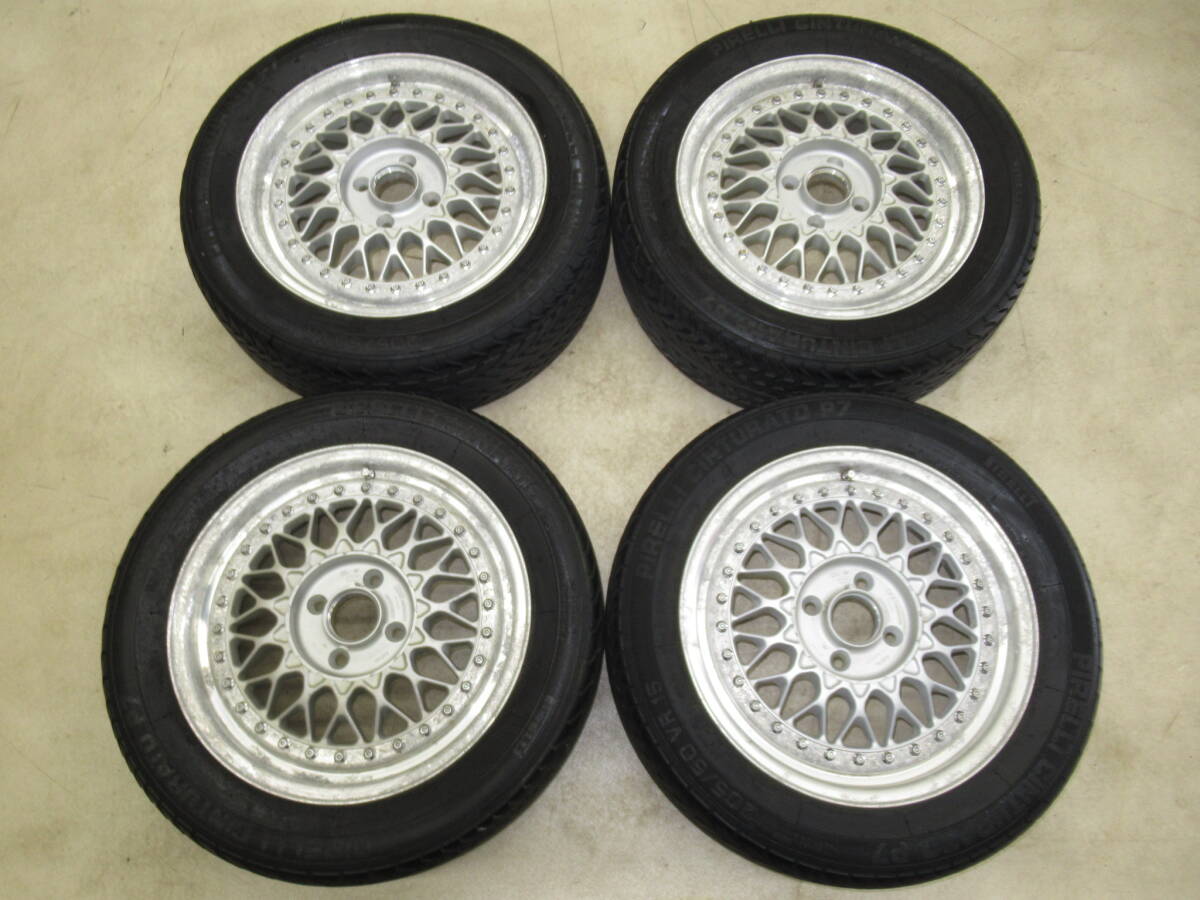 【傷や汚れあり】当時物！鍛造！BBS RS RS189 メッシュ 6J-15 off+38 pcd100/4H タイヤ付き4本 タイヤサイズ変えてローダウン軽流用やリバレルベース等に！の落札 ...