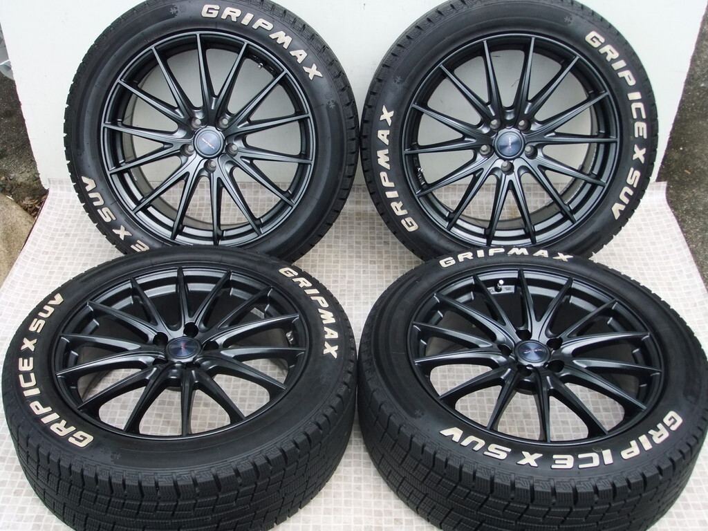 【目立った傷や汚れなし】美品 Weds VELVA ハリアー RAV4 エクストレイル CX-5 CX-8 7.5J 114.3 +38 2022年製 バリ溝 ホワイトレター 225 ...