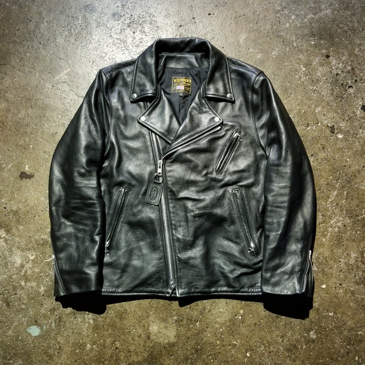 【目立った傷や汚れなし】VANSON JOURNAL STANDARD relume別注 C2R ダブルライダースジャケット 44 USA製 バンソン ジャーナルスタンダード レザージャケット ...