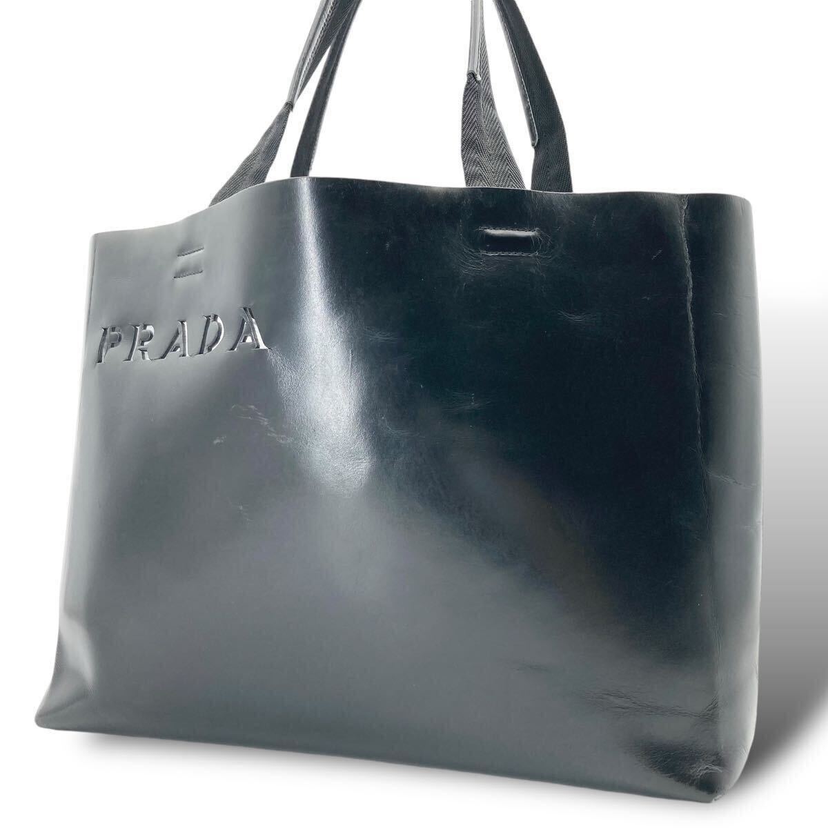 【やや傷や汚れあり】良品/希少 PRADA プラダ パンチング ロゴ型抜き レザー トートバッグ 肩掛け ビジネス A4収納可 メンズ ブラック 黒 本革 大容量の落札情報詳細 - Yahoo ...