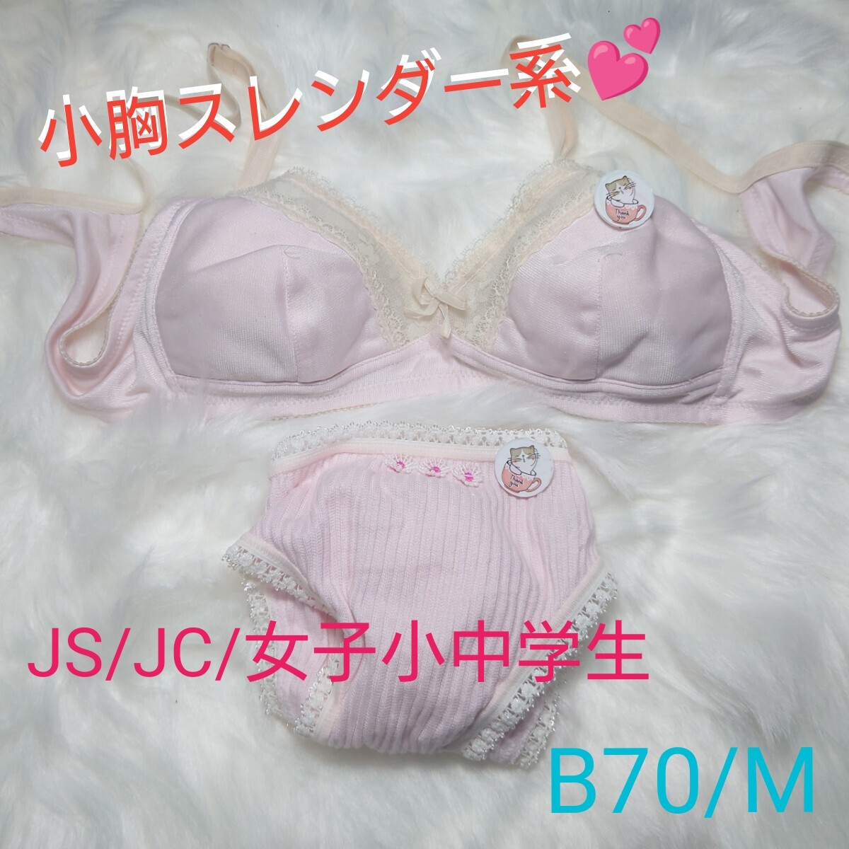 【未使用】【No.23】 B70/M 小胸スレンダー女子 JS/JC/女児/女子小中学生 スクール系コットンブラ/ショーツ 白系クロッチ*JNK/NCNR/安心匿名発送の落札情報詳細 ...
