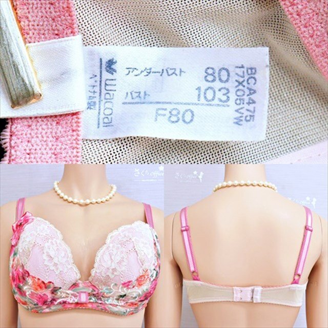 【目立った傷や汚れなし】CE2-P02☆/F80の大きいサイズ☆高級Wacoalワコール/人気のルジェ♪極上の可愛さ☆補正ブラ※一番安価で送料はゆうパケット250円の落札情報詳細 ...