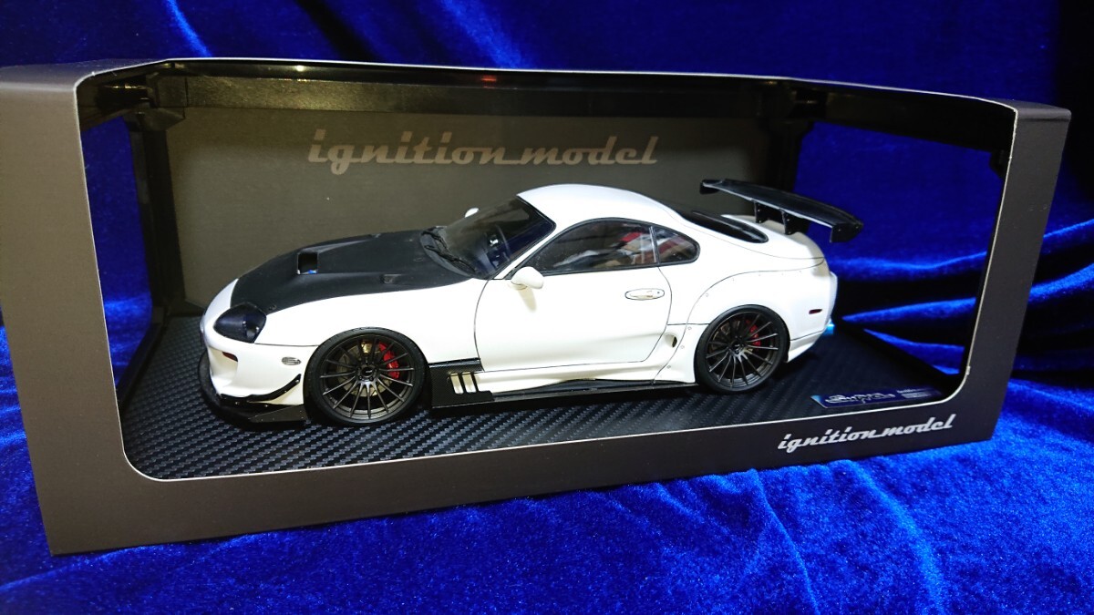 【目立った傷や汚れなし】1/18 TOYOTA SUPRA RZ JZA80 White Ignition model イグニッションモデル ...