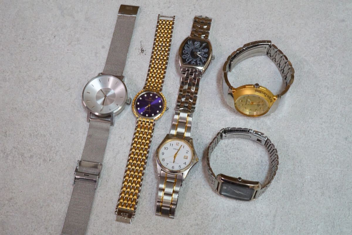 【やや傷や汚れあり】F898 メンズ 腕時計 6点セット QUARTZ/クォーツ ヴィンテージ アクセサリー 大量 まとめて おまとめ まとめ ...
