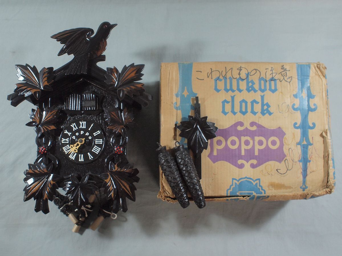 【傷や汚れあり】 当時物 手塚時計 TEZUKA CLOCK poppo ポッポ ハト時計 鳩時計 オルゴール付 cuckoo clock ...