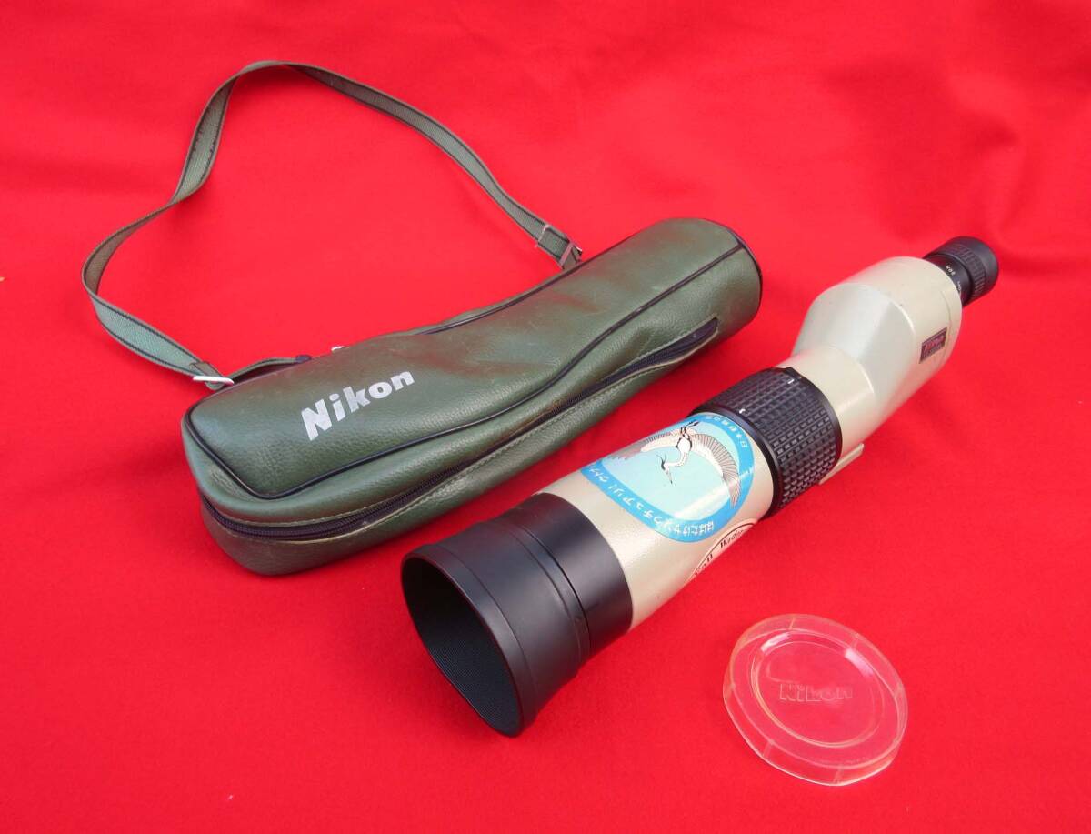 【目立った傷や汚れなし】Nikon・FIELDSCOPE（20倍、革製ケース付き、フィールドスコープ D=60 P 単眼鏡 20x 望遠鏡 光学機器 バードウォッチング レンズ ニコンの落札 ...