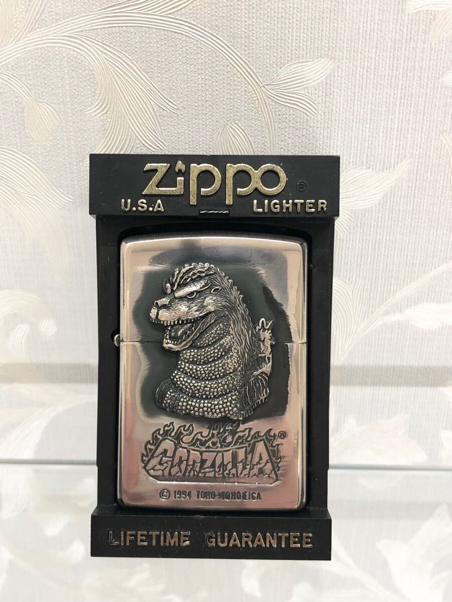 【やや傷や汚れあり】1円スタート ZIPPO ジッポ オイルライター ゴジラ GODZILLA 1994 ヴィンテージ 東宝映画 0129aの ...