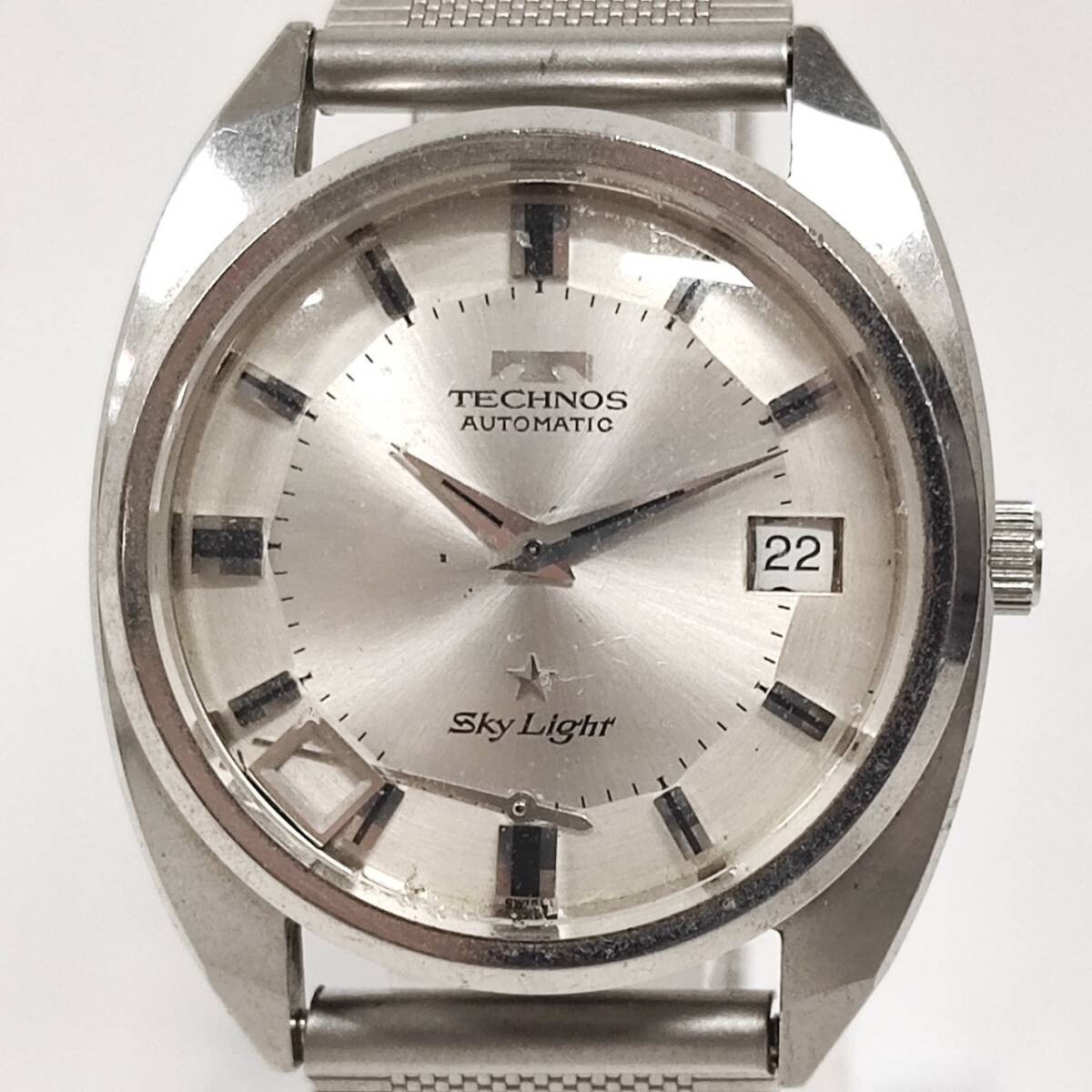 【やや傷や汚れあり】1円~【現状品】テクノス TECHNOS スカイライナー Sky Lighr 自動巻き メンズ腕時計 シルバー文字盤 デイト ラウンド J102592の落札情報詳細 ...