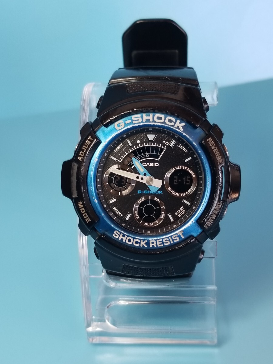 【目立った傷や汚れなし】09 G-SHOCK AW-591-2AJF 稼働良品 CASIO ブラック ブルー 反転液晶 アナデジの落札情報詳細 - Yahoo!オークション落札価格検索 オークフリー