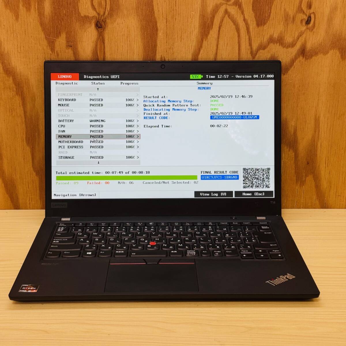 【やや傷や汚れあり】BIOS確認可能 ThinkPad T14 20XLS0SX00 Ryzen 5 Pro 5650U メモリ16GB ...