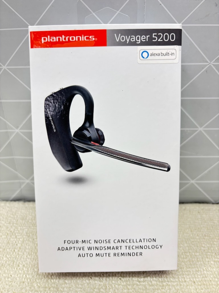 【目立った傷や汚れなし】E587 美品 動確済 poly plantronics プラントロニクス Bluetooth ワイヤレスヘッドセット Voyager 5200 NEW テレワーク ...