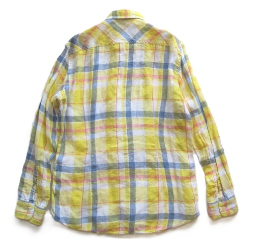 【目立った傷や汚れなし】美品!!ベイフロー BAYFLOW*麻100% 春夏モデル 爽やかチェック柄清涼リネンシャツ 4 実寸L 白×黄×橙×紺 SURF サーフ 海上がりに着たいの落札情報 ...