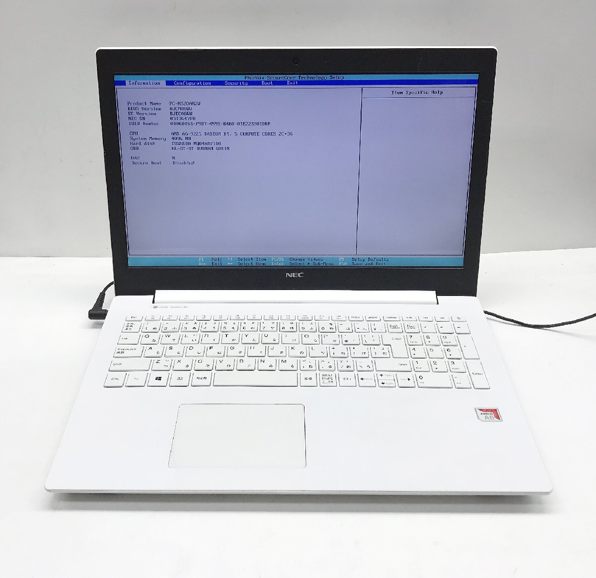 【傷や汚れあり】NT: NEC Lavie NS20A/M AMD A6-9225/メモリ：4GB /HDD:1TB/無線/マルチ/ノート ...