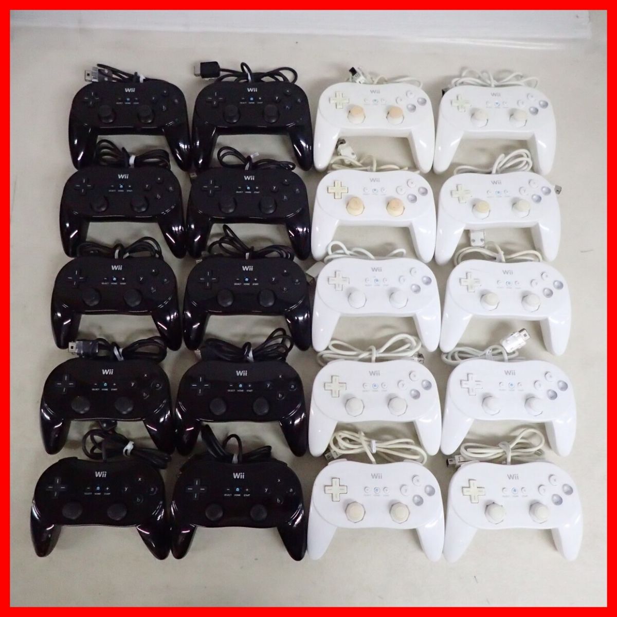 【全体的に状態が悪い】Wii クラシックコントローラプロ RVL-005(-02) シロ/クロ まとめて 20個 大量セット Nintendo ...